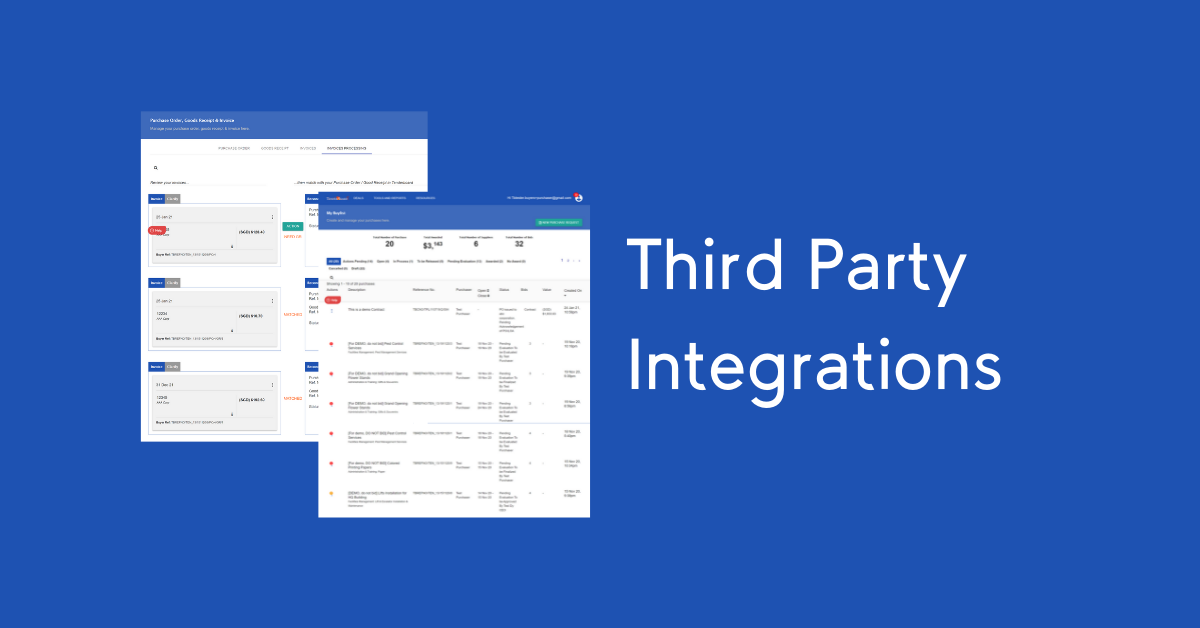 Third Party Integrations | eProcurement | TenderBoard Asia